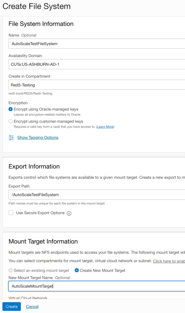Using NFS on Oracle Cloud - Red5